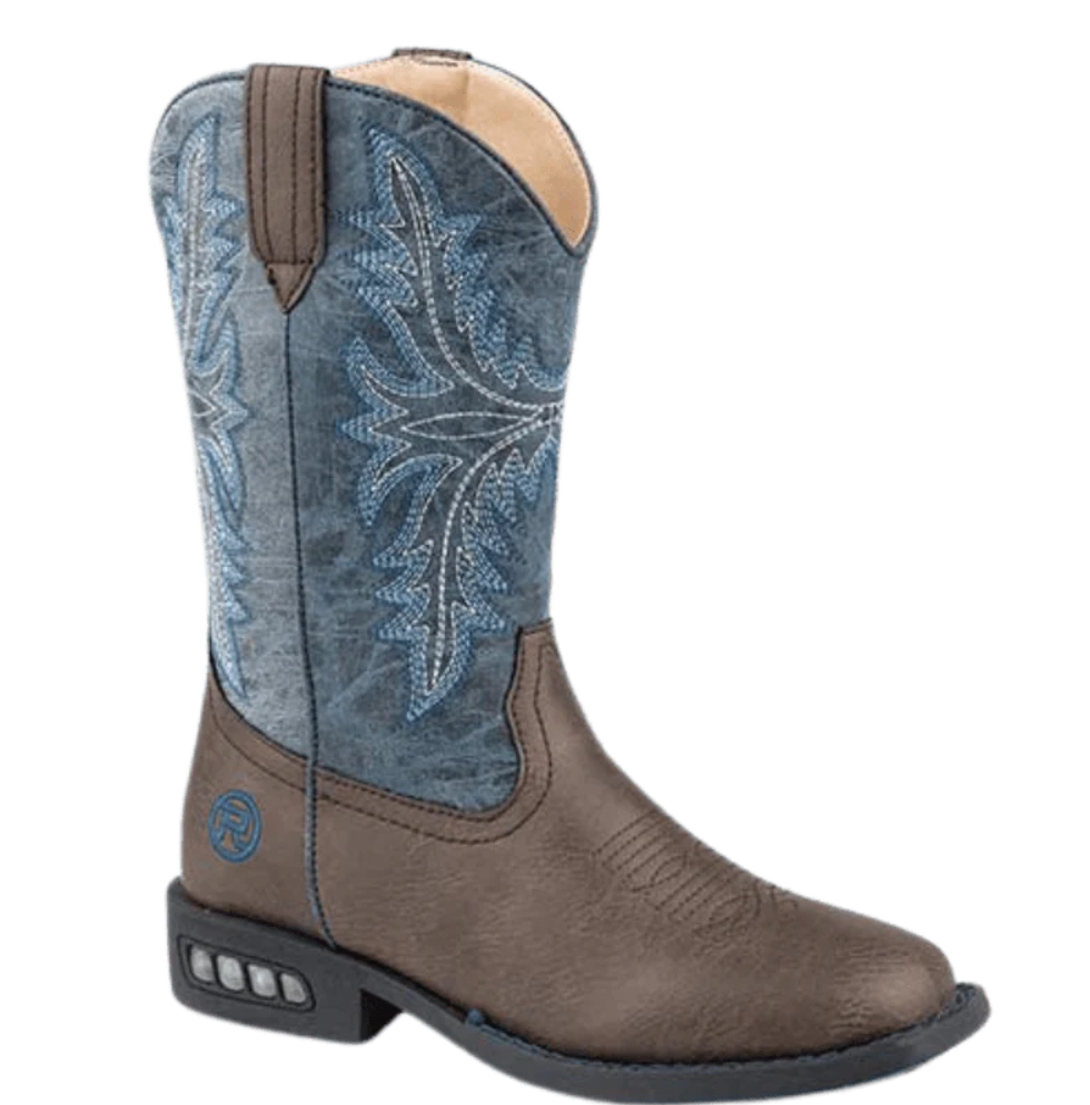 Boy's Roper Dazzle Light Up Boot - Black Swamp Boots