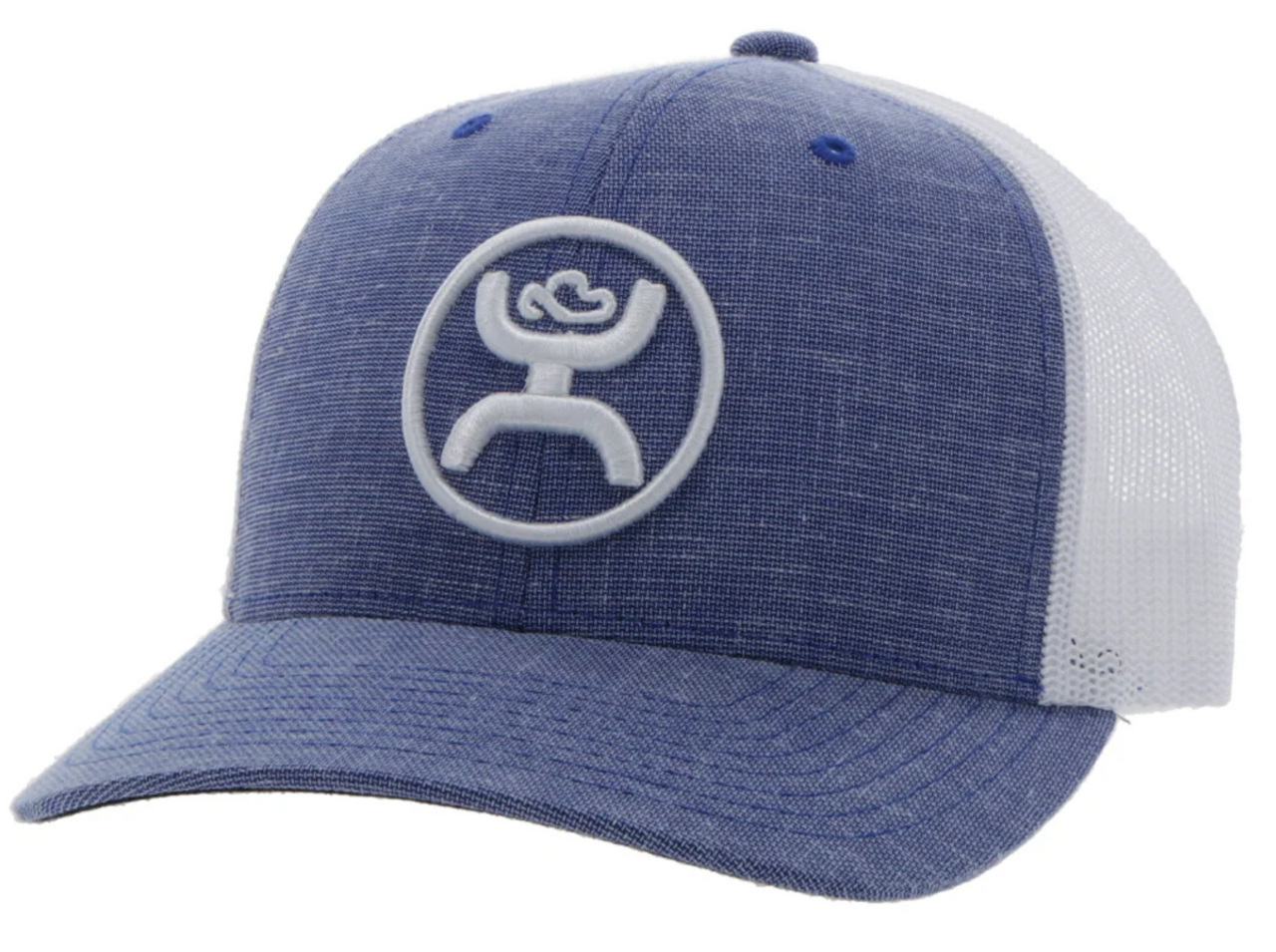 "O Classic" Hooey Blue/White Trucker w/ White Logo - Black Swamp Boots