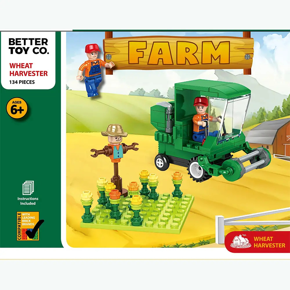 Farm Wheat Field Harvester Building Brick Kit - Black Swamp Boots