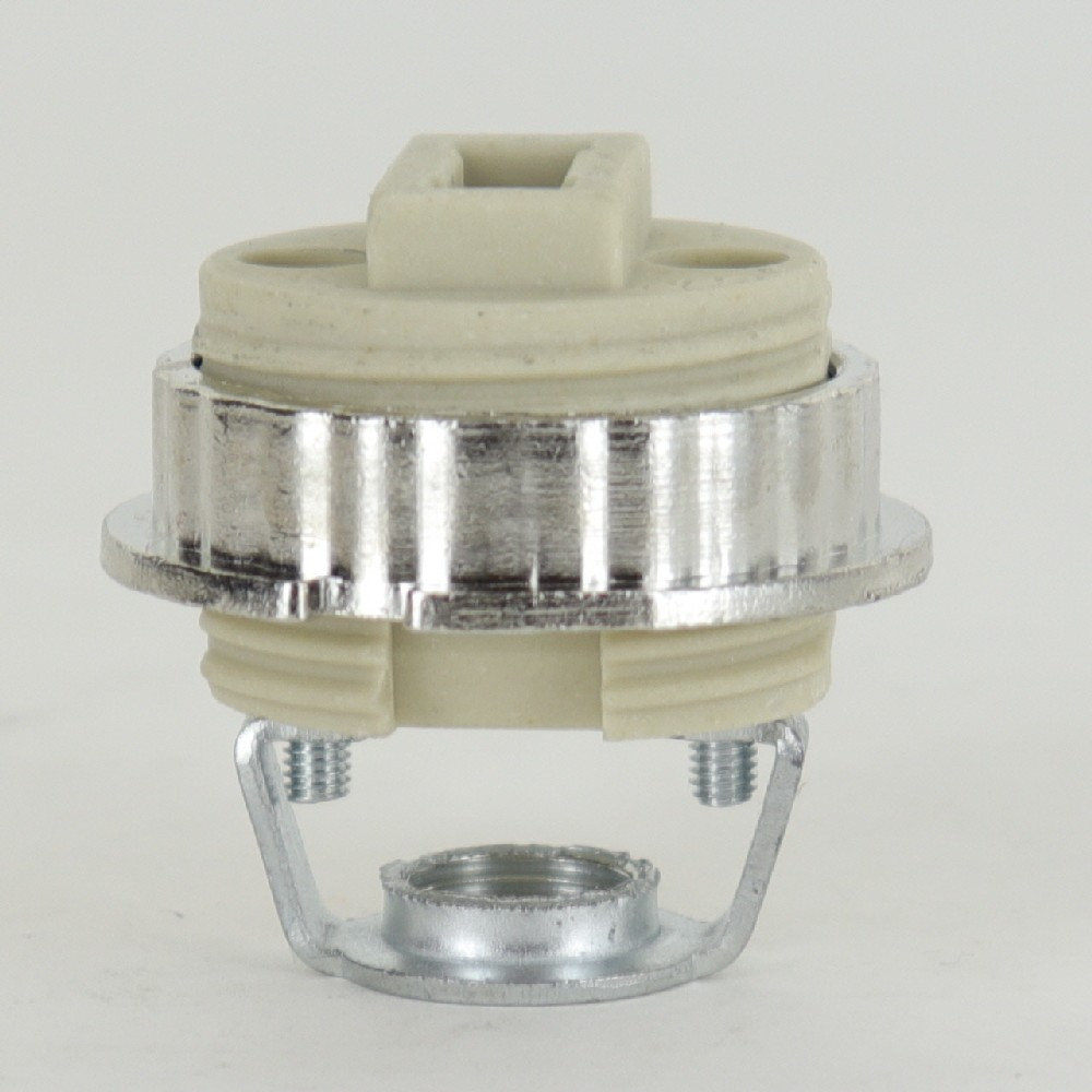 GU10 Threaded Skirt Lamp Socket with 1/8ips Threaded Hickey and Zinc ...