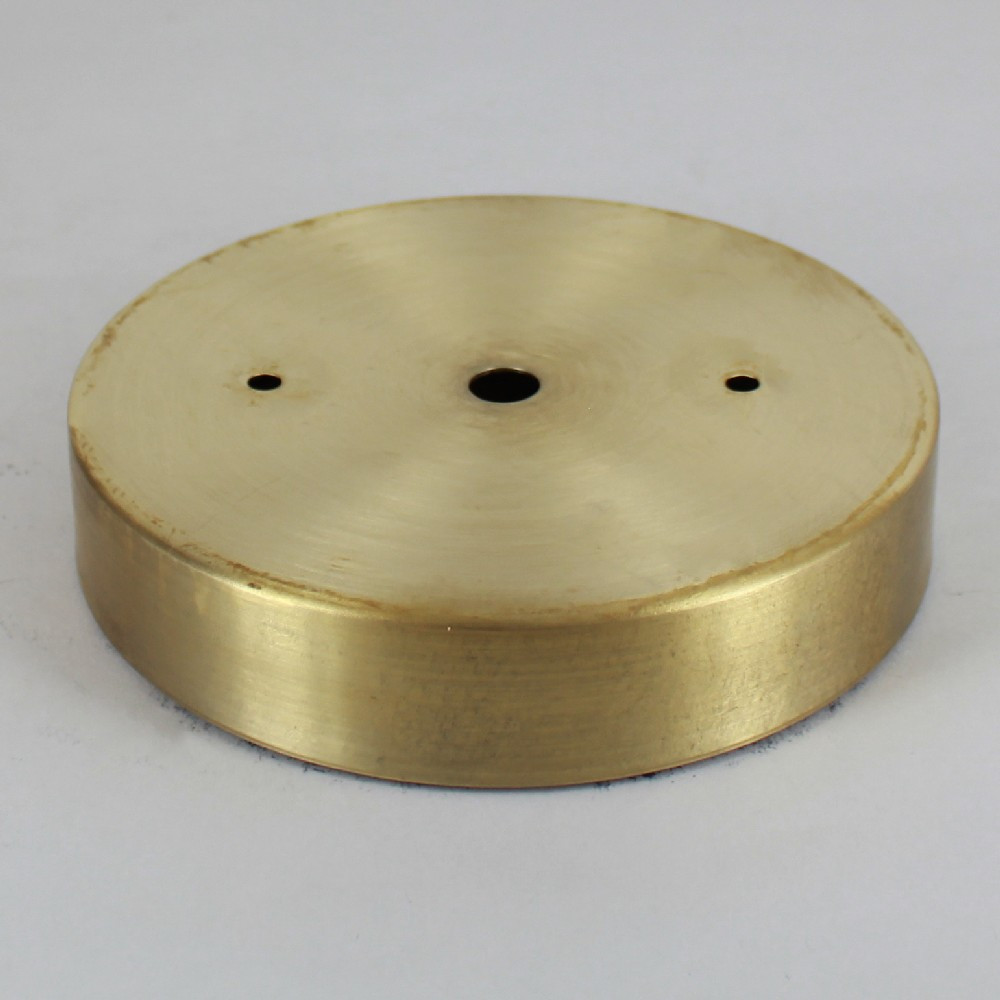 2-3/4in Bar Holes - Flat Brass Canopy - Unfinished Brass