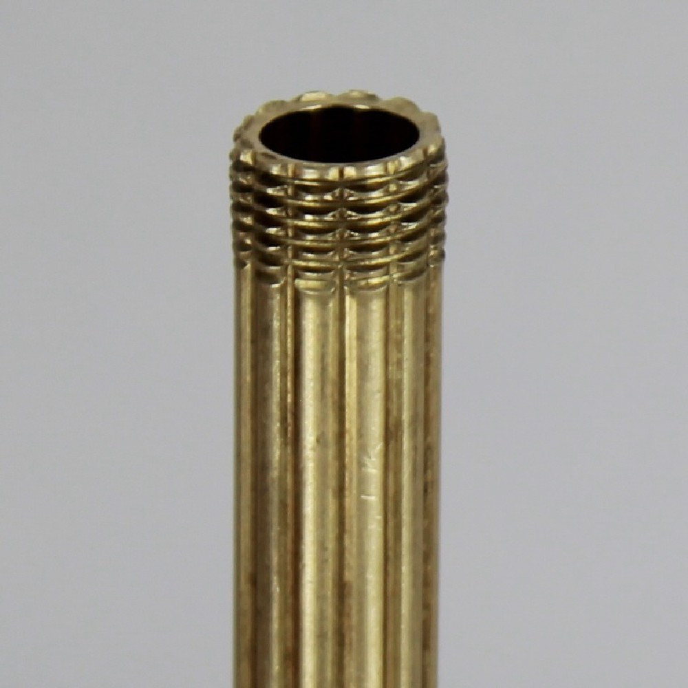 12in Long X 1/8ips (3/8in OD) Male Threaded Brass Reeded Pipe