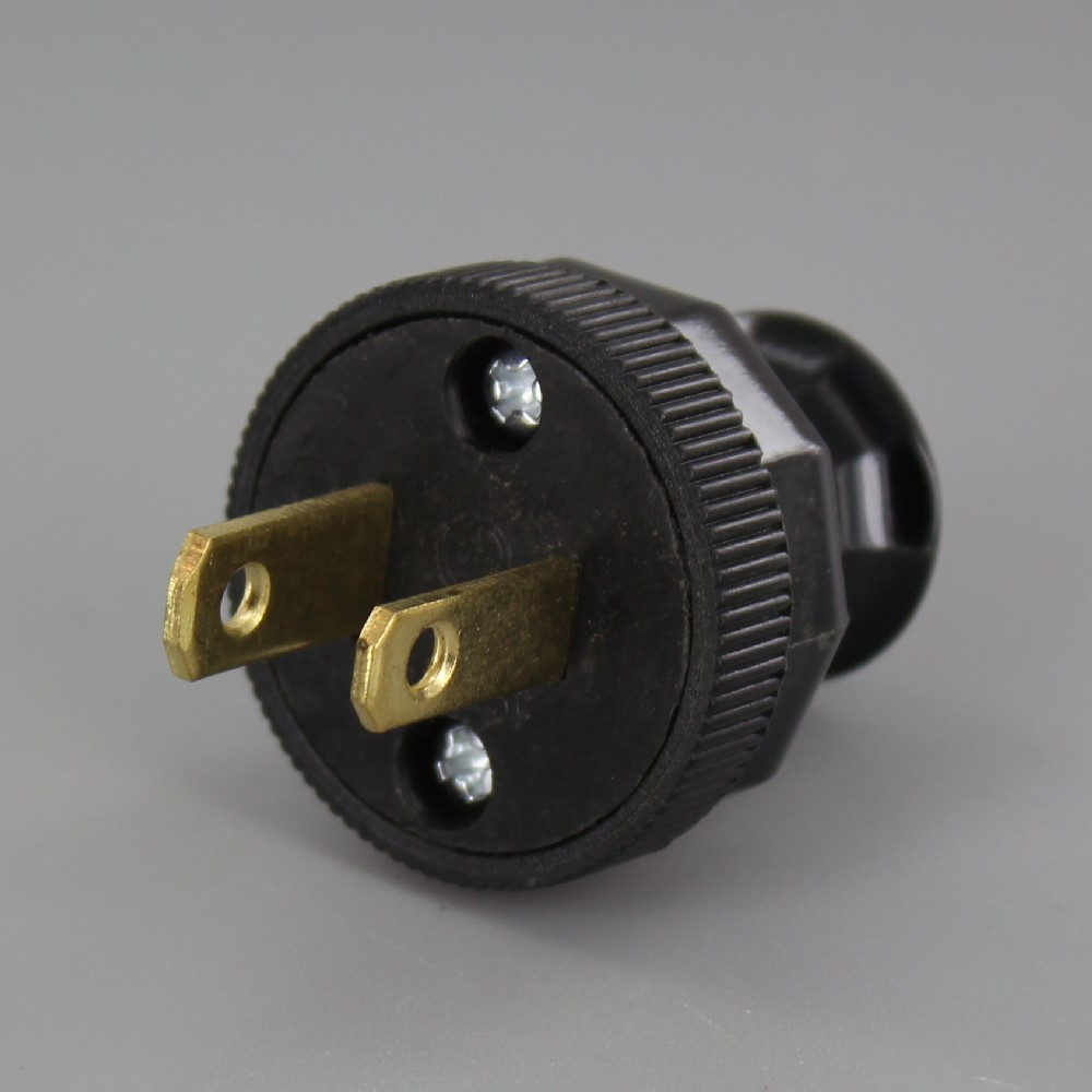 Black - Grand Brass Design - Antique Reproduction Polarized Lamp Plug ...