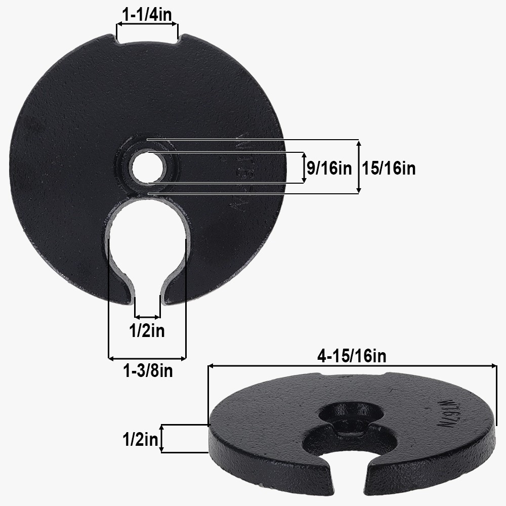6in Diameter Flat Base with Wire Way - Unfinished Brass