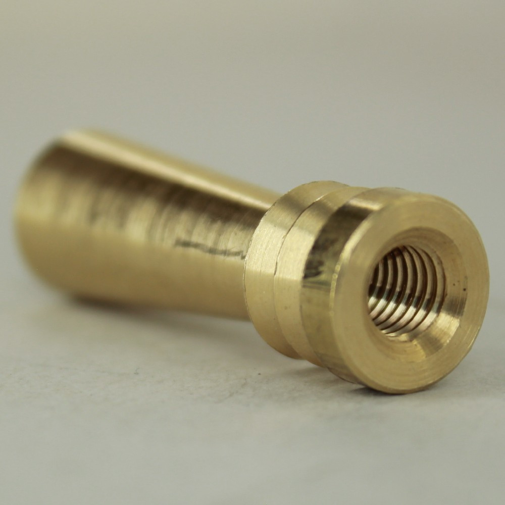 1/4-27 UNF - Slotted Top Finial Base with Set Screw - Unfinished Brass