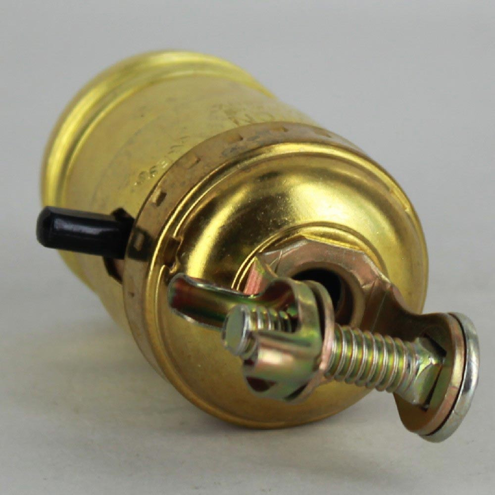 Leviton - Unfinished Brass E-26 Push Through Bridge Lamp Socket