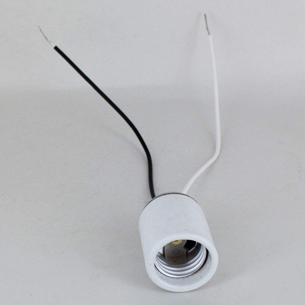 Leviton - E-26 Base Porcelain Keyless Socket Pre-Wired with 9in. Leads ...