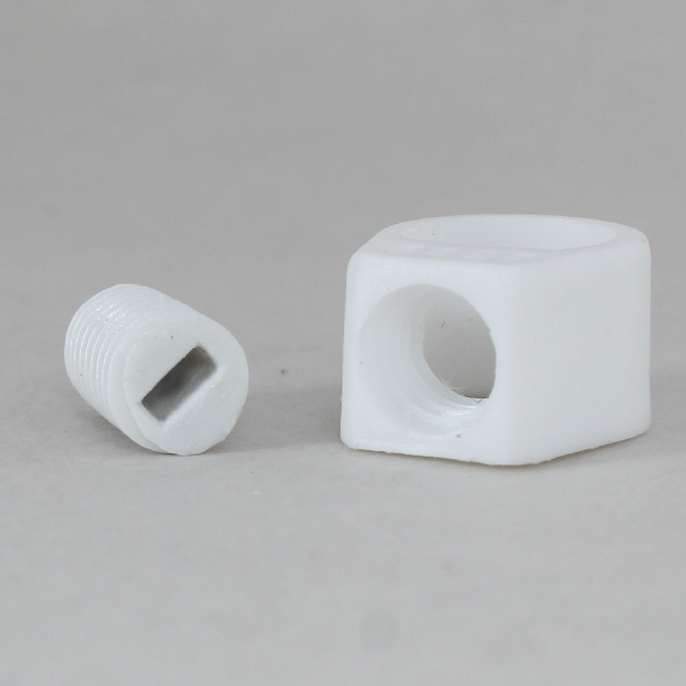 Nylon Strain Relief With Set Screw - White