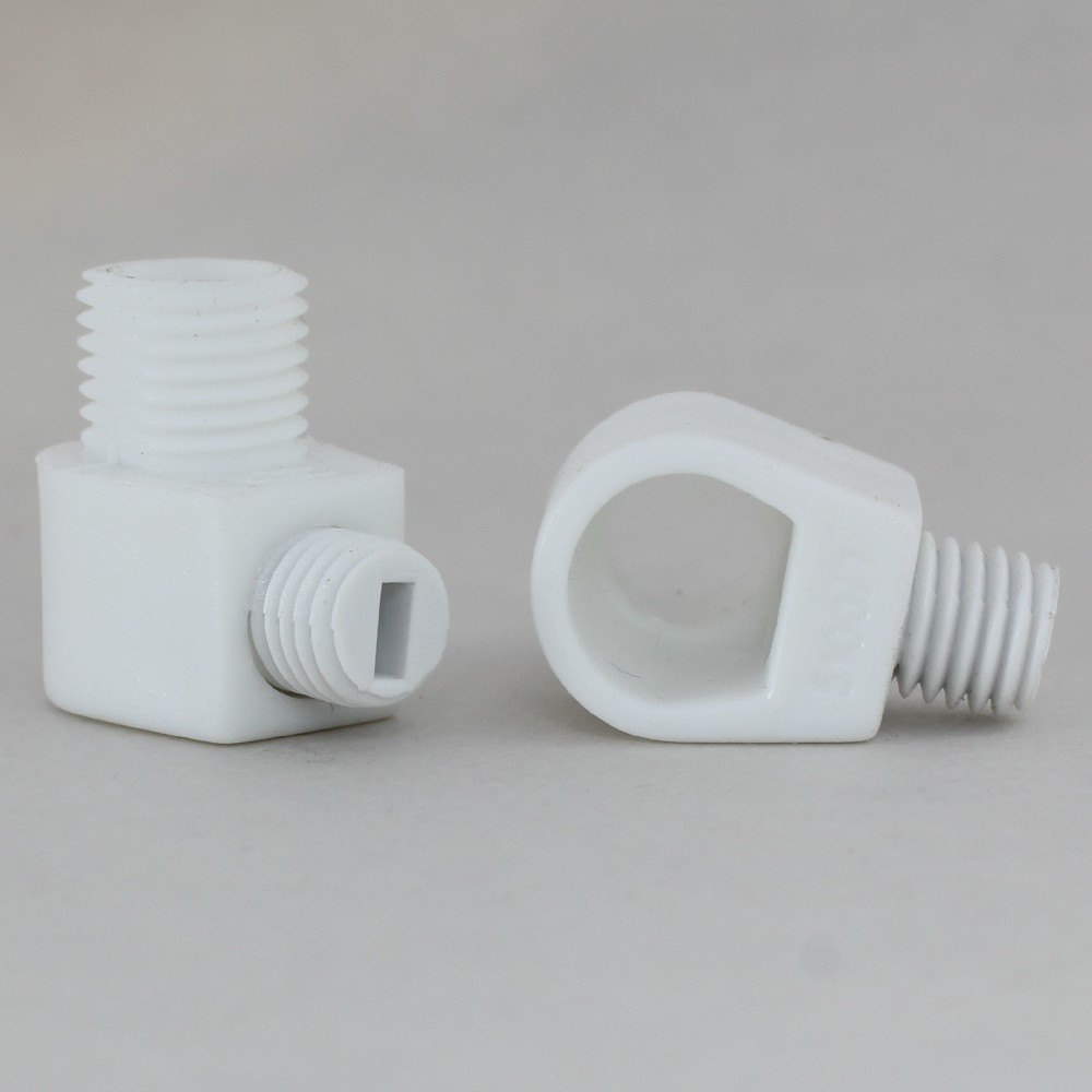 1/8ips Male Threaded Nylon Strain Relief With Set Screw - White