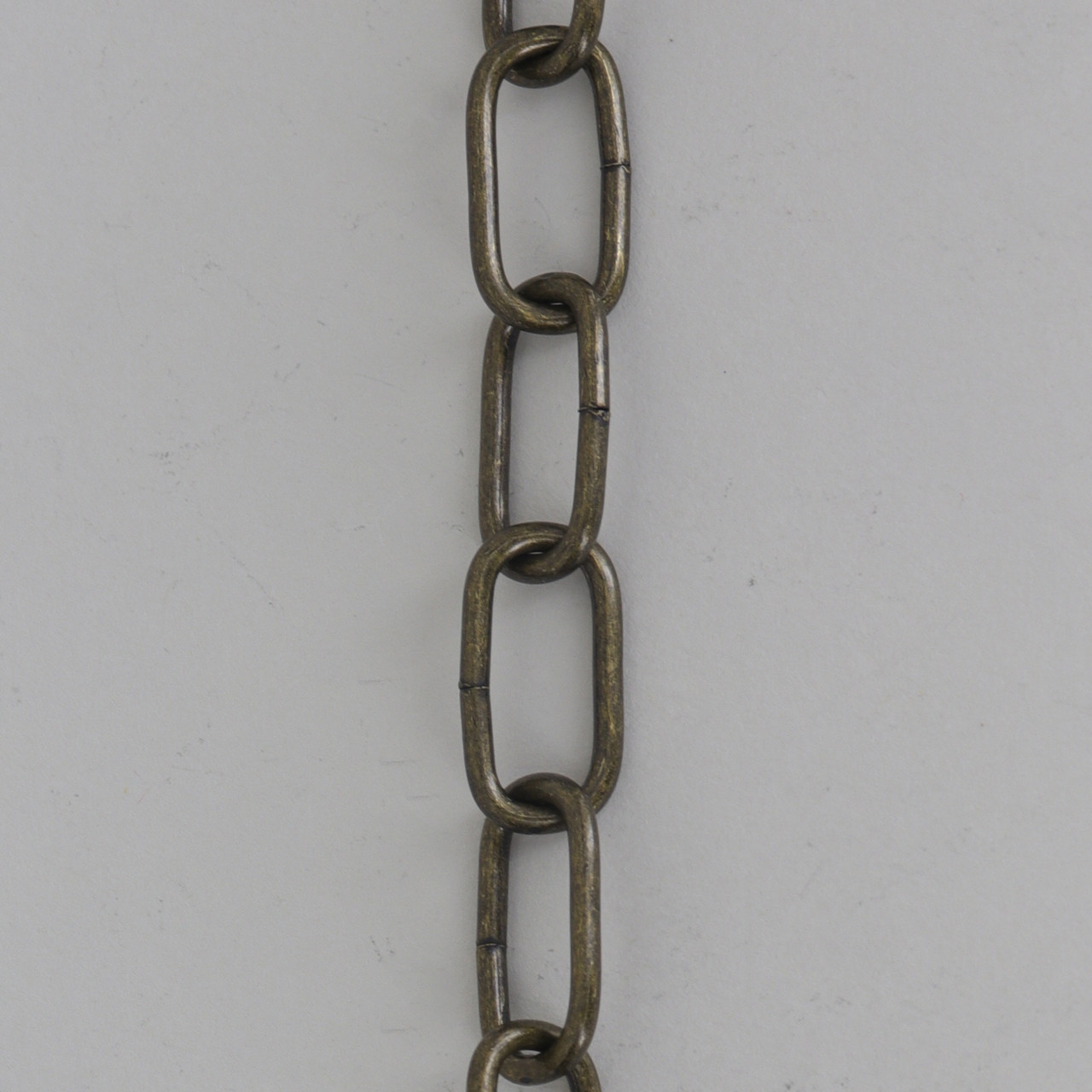 13 Gauge (1/16in) Steel Small Rectangle Steel Chain - Antique Brass Finish