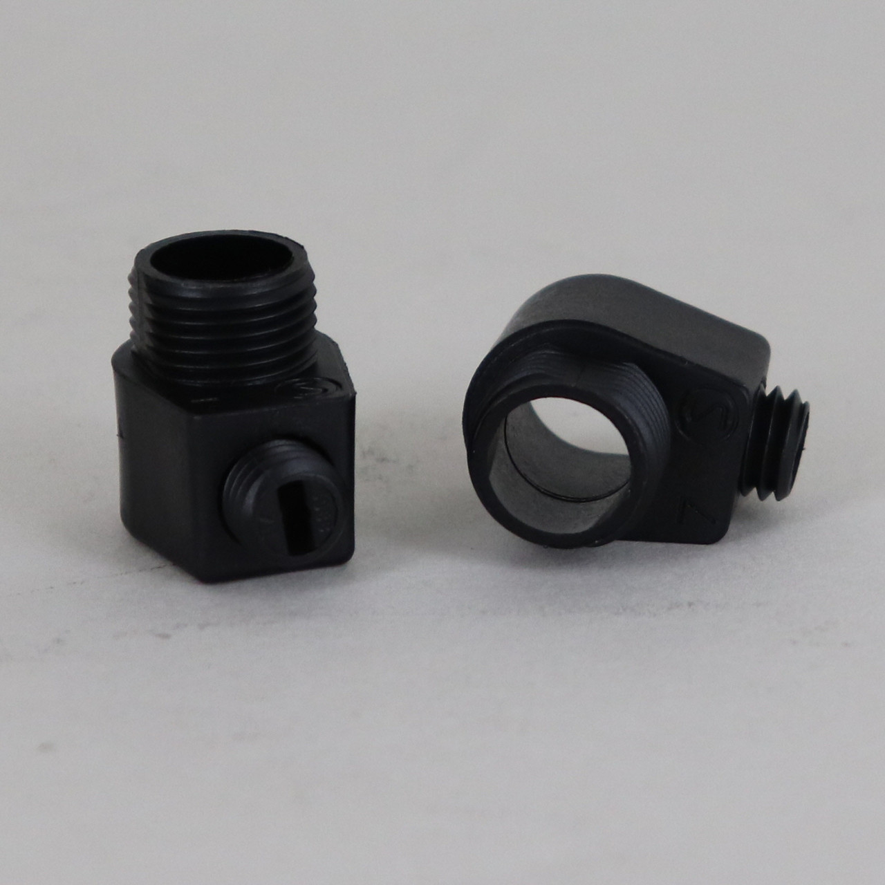 1/4ips Male Threaded Strain Relief with Locking Set Screw - Black