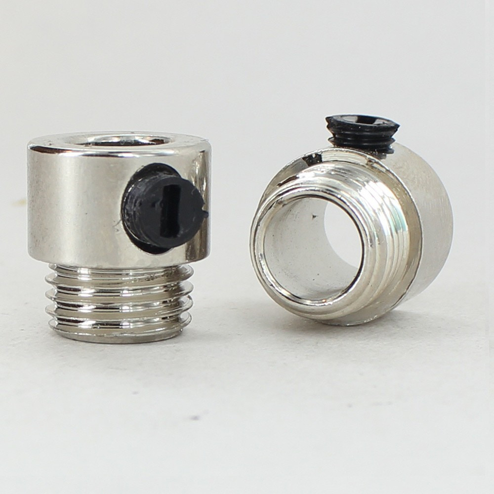 1/4ips. Male Threaded Strain Relief with Nylon Set Screw - Polished Nickel