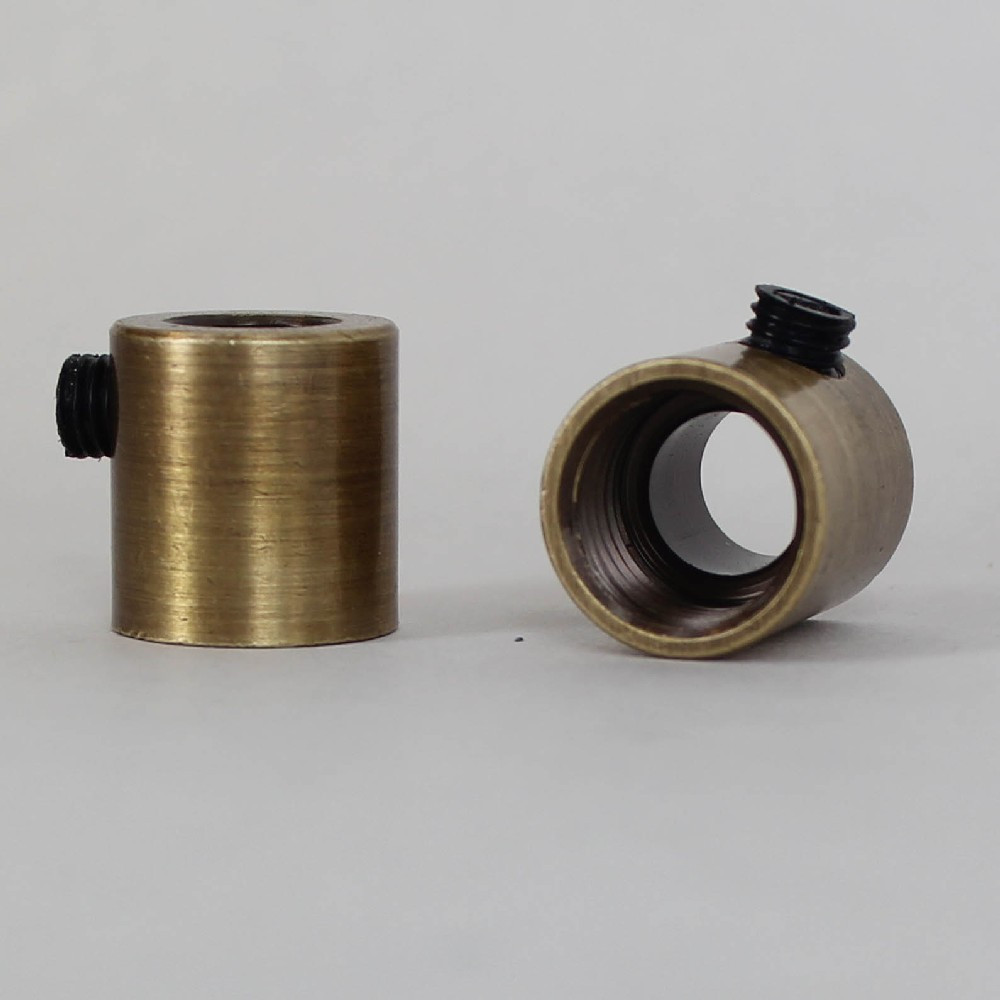 1/4ips. Female Threaded Strain Relief with Nylon Set Screw - Antique Brass