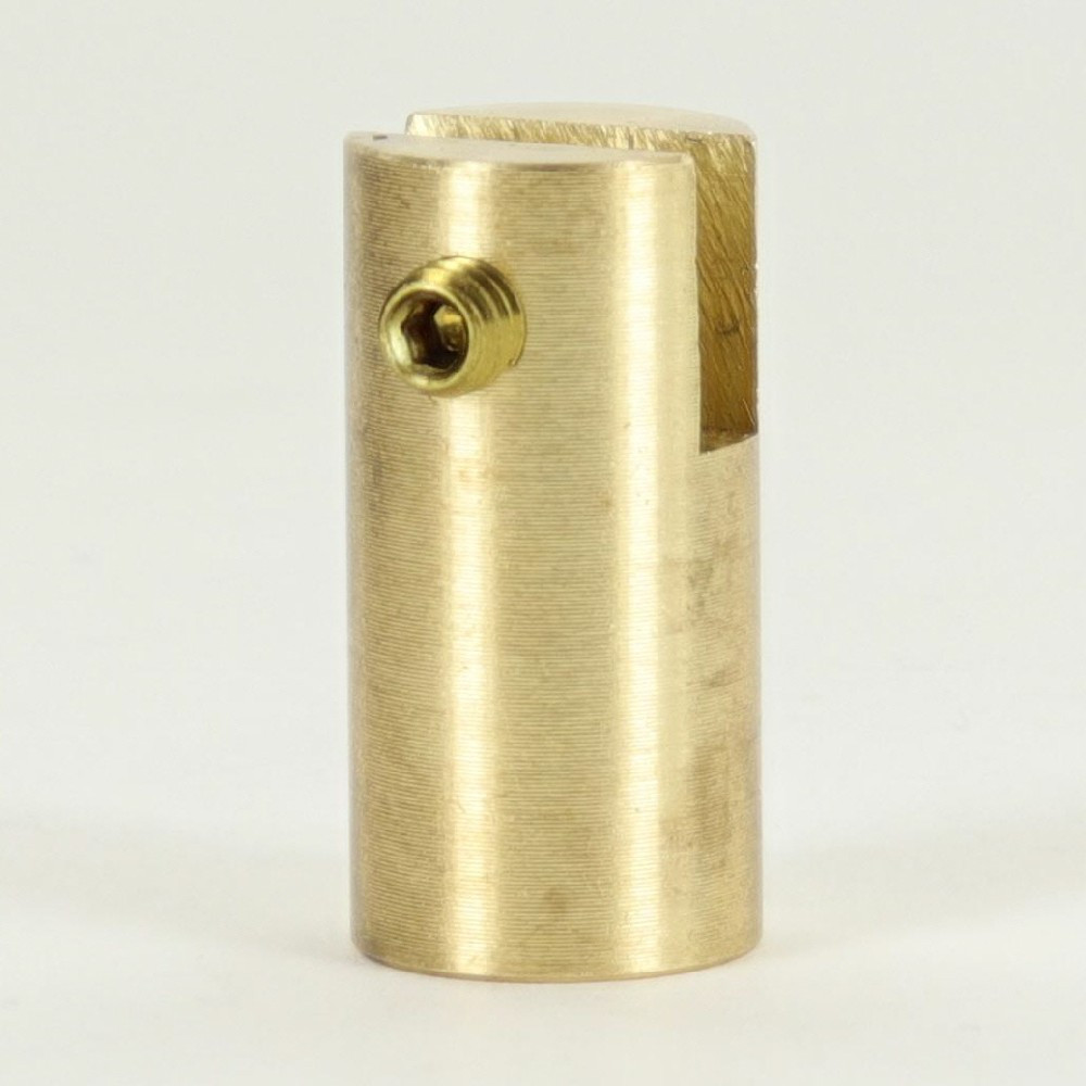 1/4-27 UNF - Slotted Top Finial Base - Unfinished Brass