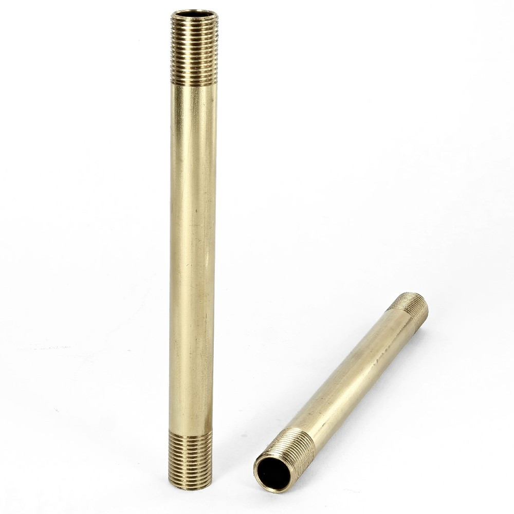 6 in. Long X 1/8ips Unfinished Brass Pipe Stem Threaded 1/2in Long on ...