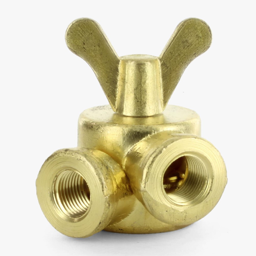 1/8IPS Female Unfinished Brass Cast Butterfly Knob Key Swivel without Teeth