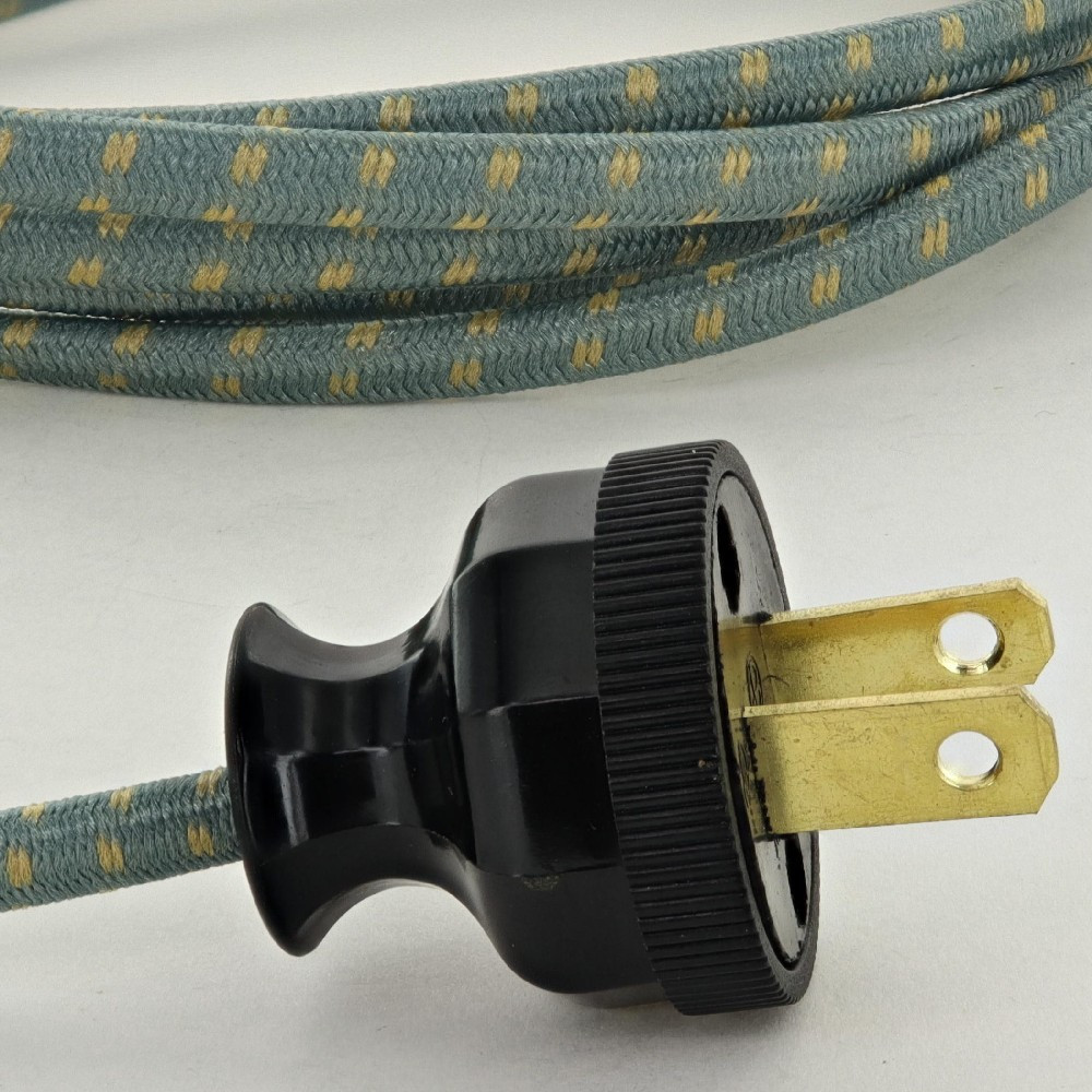 12ft. Metallic Blue Steel/Metallic Gold Tracer Cloth Covered SPT-2 Wire ...