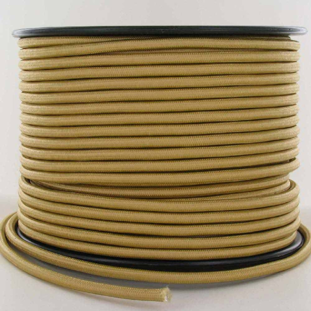 18/5 - Gold Cloth Covered 5 Conductor SJT-B Lamp and Lighting Wire.