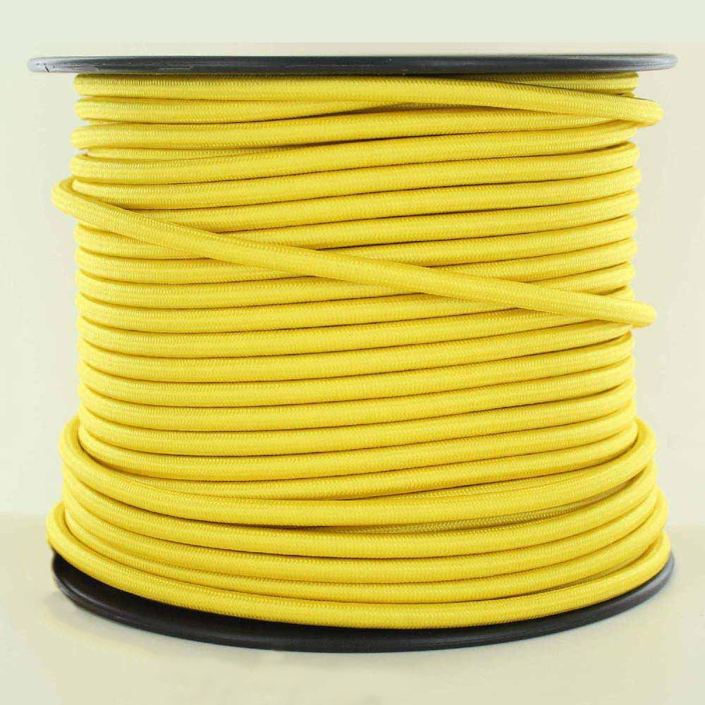 18/5 - Yellow Cloth Covered 5 Conductor SJT-B Lamp and Lighting Wire.