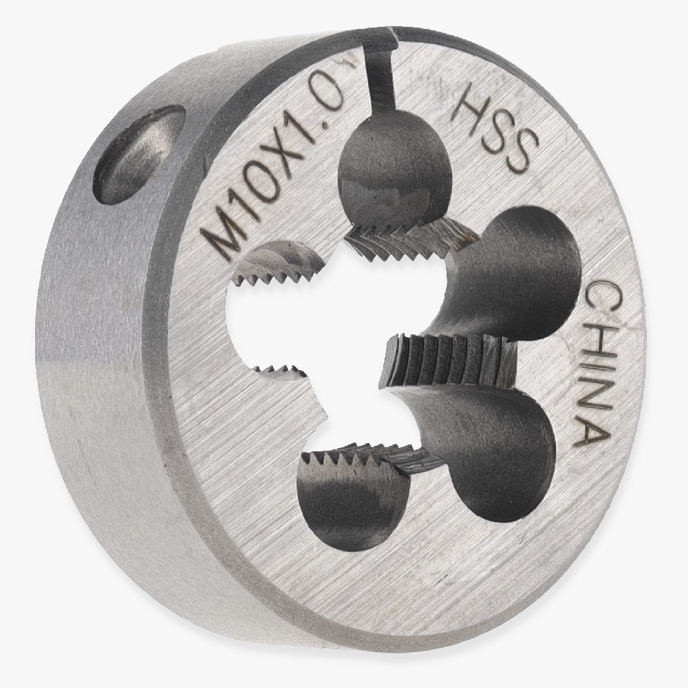 M10x1.00 1in Metric High Speed Steel Round Threading Die,Adjustable
