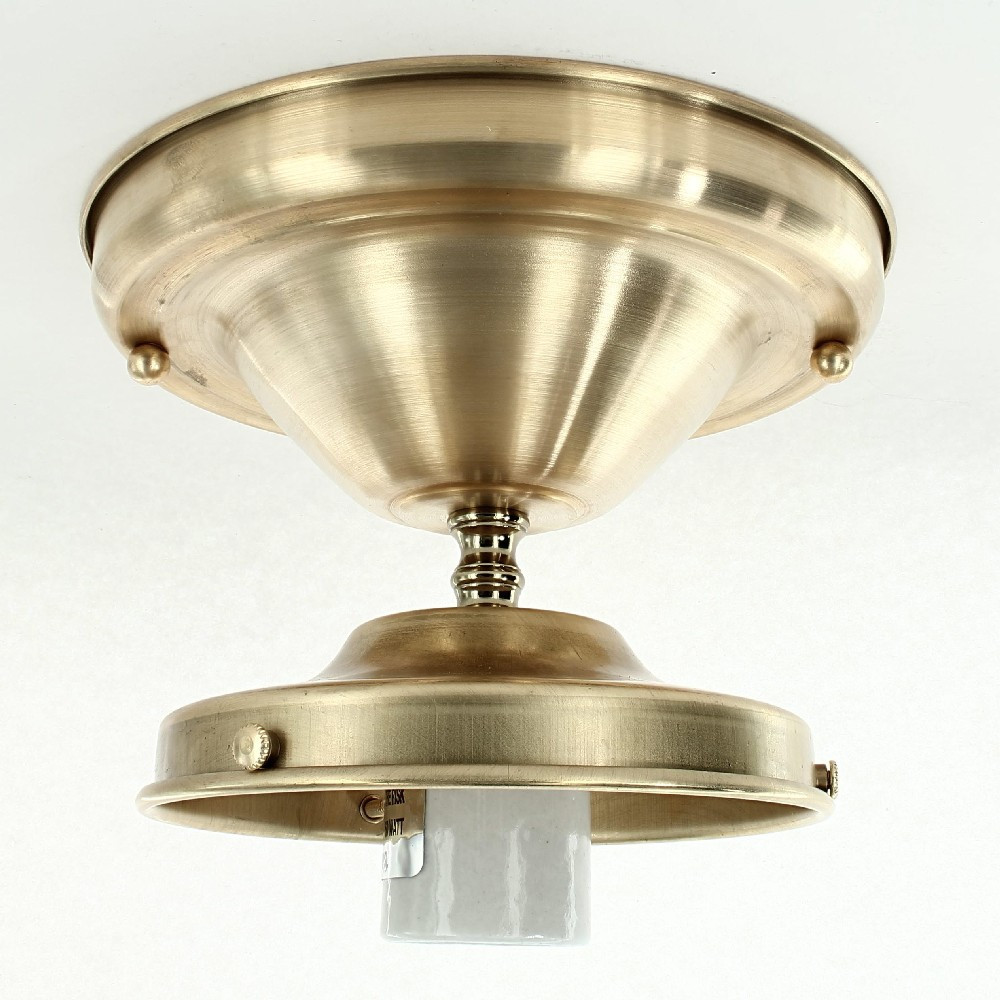5in. Fitter Unfinished Brass Semi-Flush Lighting Fixture - Damp Location