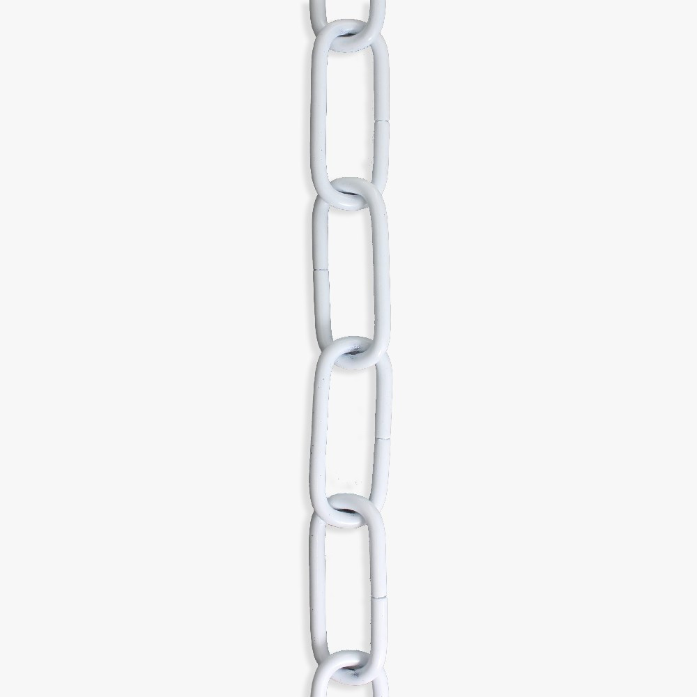 7 Gauge (3/16in.) Thick Steel Long Oval Lamp Chain - White Powdercoat ...