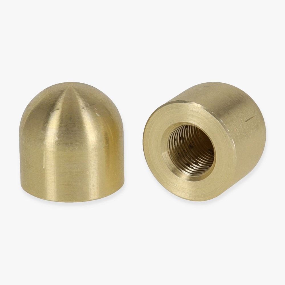 3/4in Diameter Dome Finial with 1/8ips Thread - Unfinished Brass
