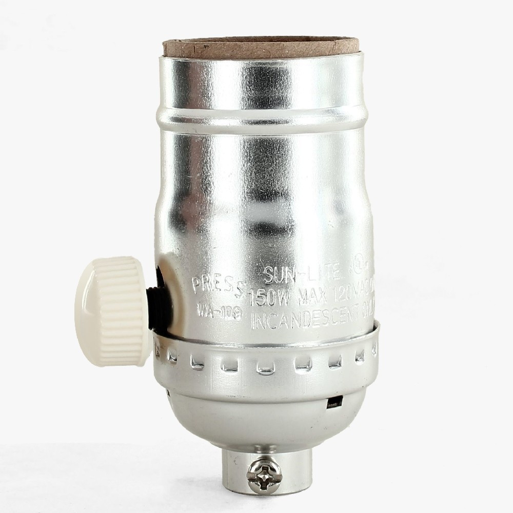 150W Full Range Turn Knob Dimmer Socket; 1/8 IPS; Aluminum; Nickel ...