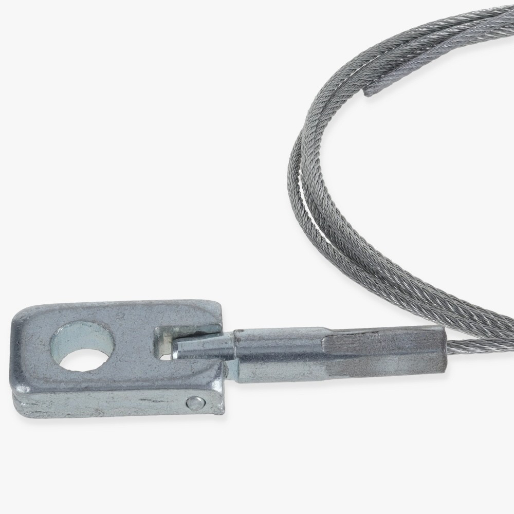 10ft Long - 1/16in Diameter Steel Cable with Crimped Swivel Eyelet