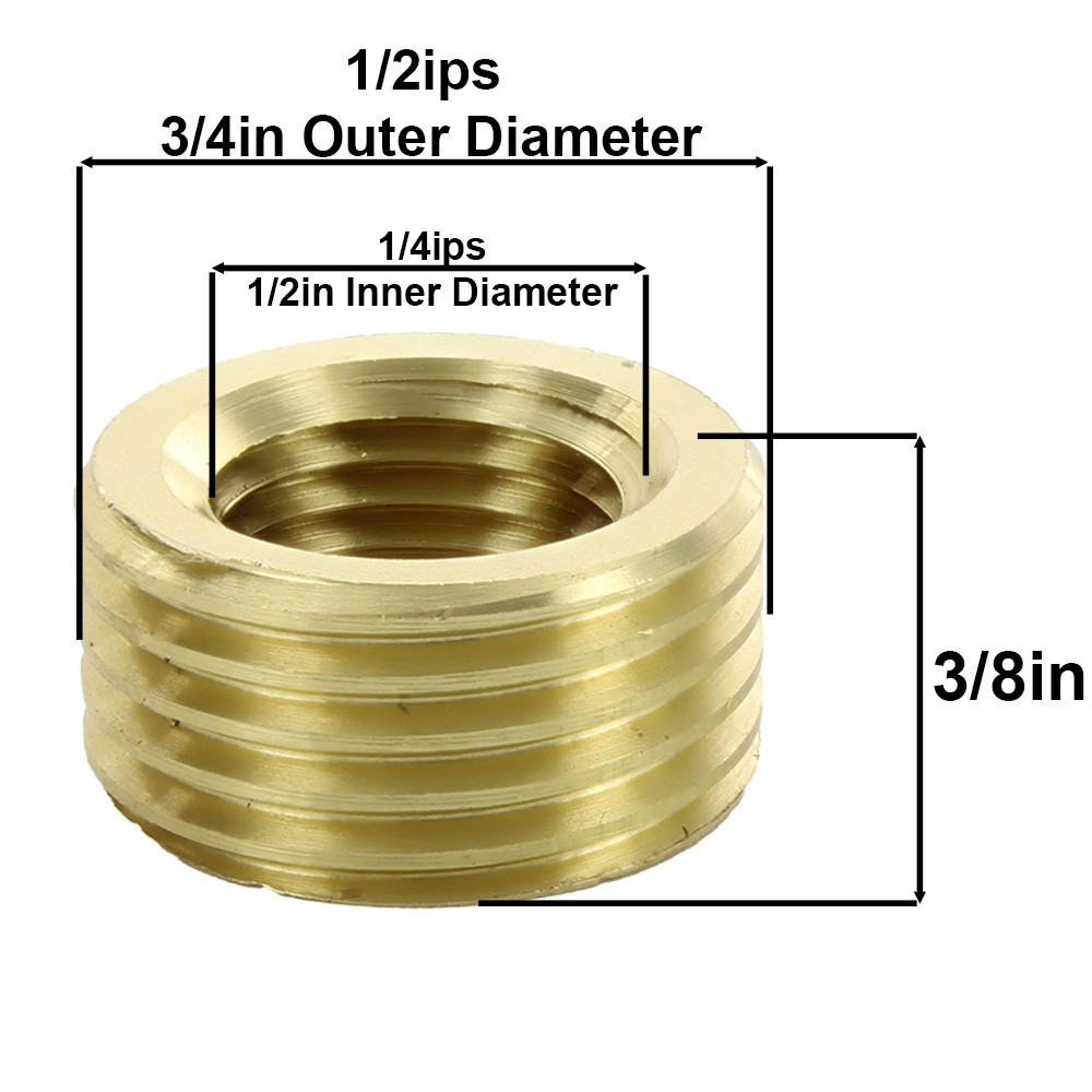 1/4ips. Female X 1/2ips. Male Thread Shoulderless Reducer - Unfinished ...
