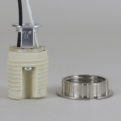 G-9 Porcelain Socket With 21 Inch Leads And 1/8 Hickey With Threaded ...