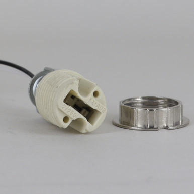 G-9 Porcelain Socket With 21 Inch Leads And 1/8 Hickey With Threaded ...