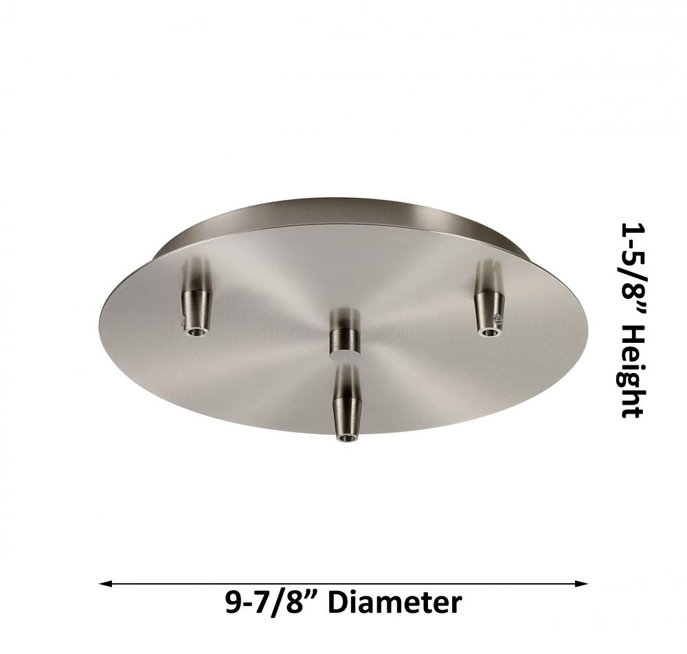 Choose your Color - 3 Light - 9-7/8in Round Multi Port Canopy
