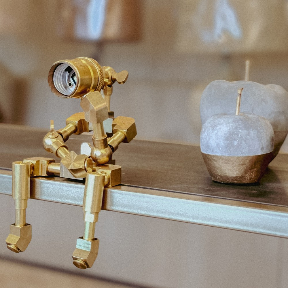 DIY - E-26 Medium Base - Grand Brass Lamp Socket Robot - Unfinished Brass