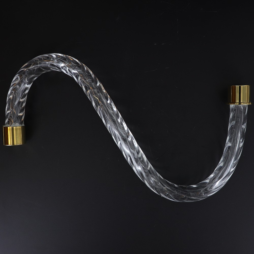 10in. Roped Crystal S-Arm with Gold Ferrules