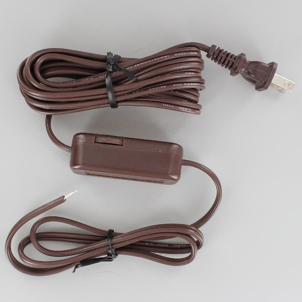 Rotary In-Line Dimmer With Leads - Brown