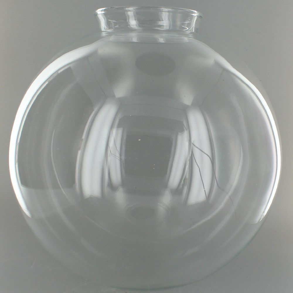 10in. Hand Blown Clear Glass Ball with 4in. Neck