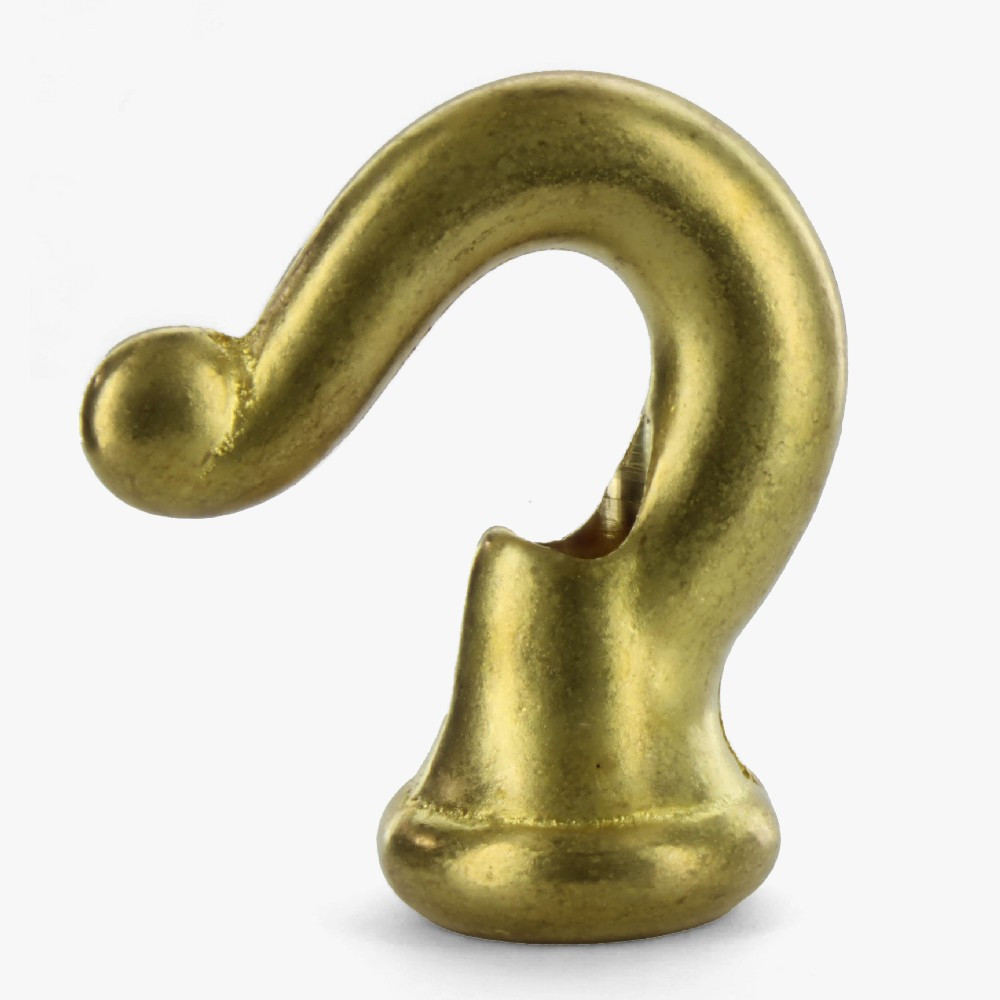 1/8ips. Female Threaded - Hook with Wire Way - Unfinished Brass