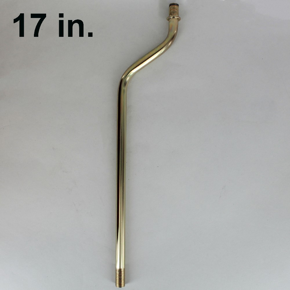 17in. Brass Plated Finish 1/8ips. Figurine Pipe with 2in. Offset