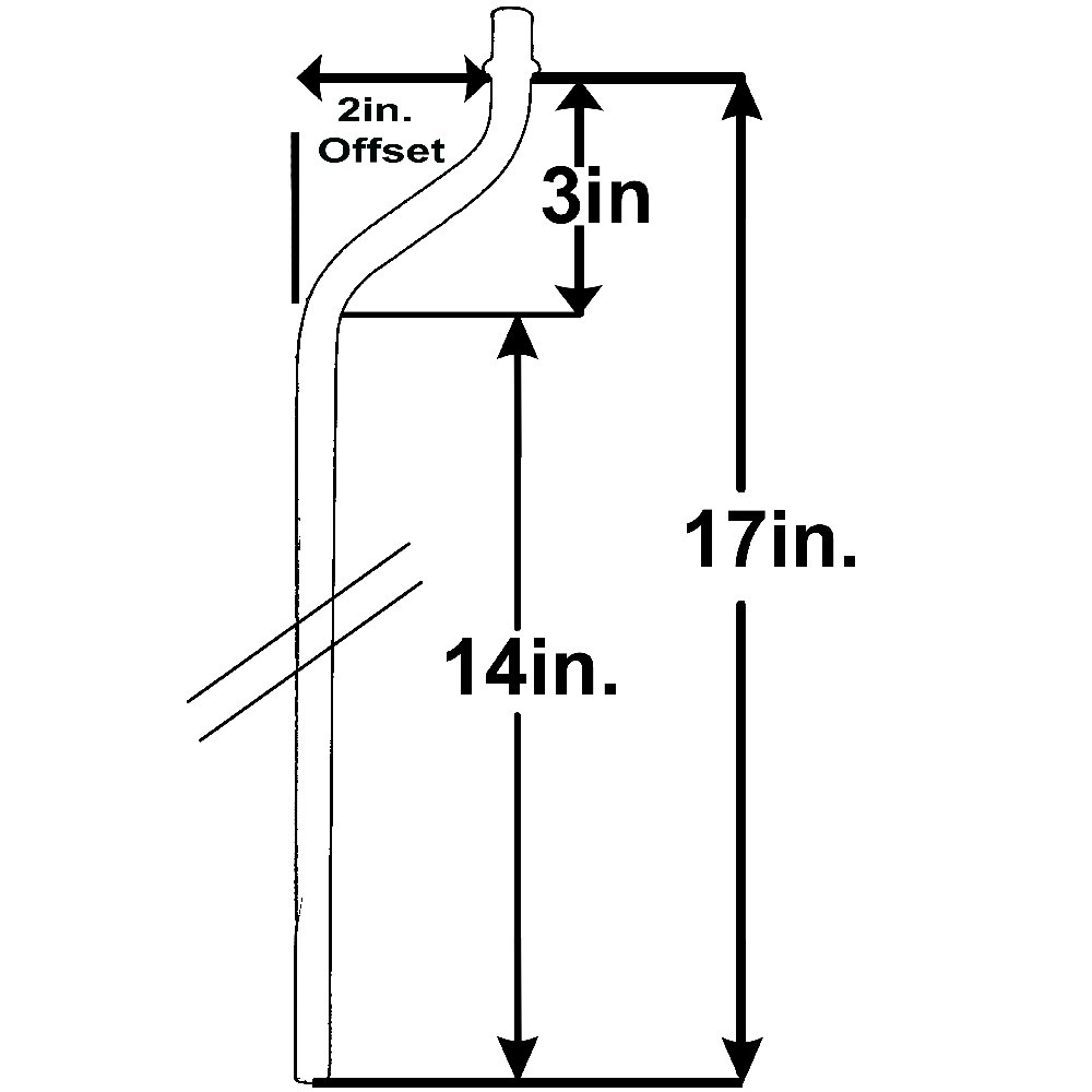 17in. Brass Plated Finish 1/8ips. Figurine Pipe with 2in. Offset