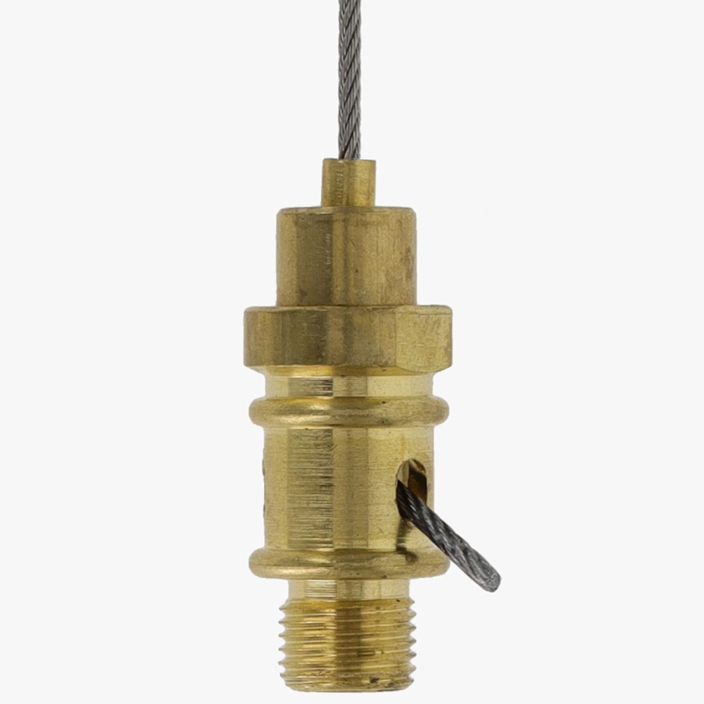1/8ips Threaded Suspension System Wire Exit Hickey - Unfinished Brass