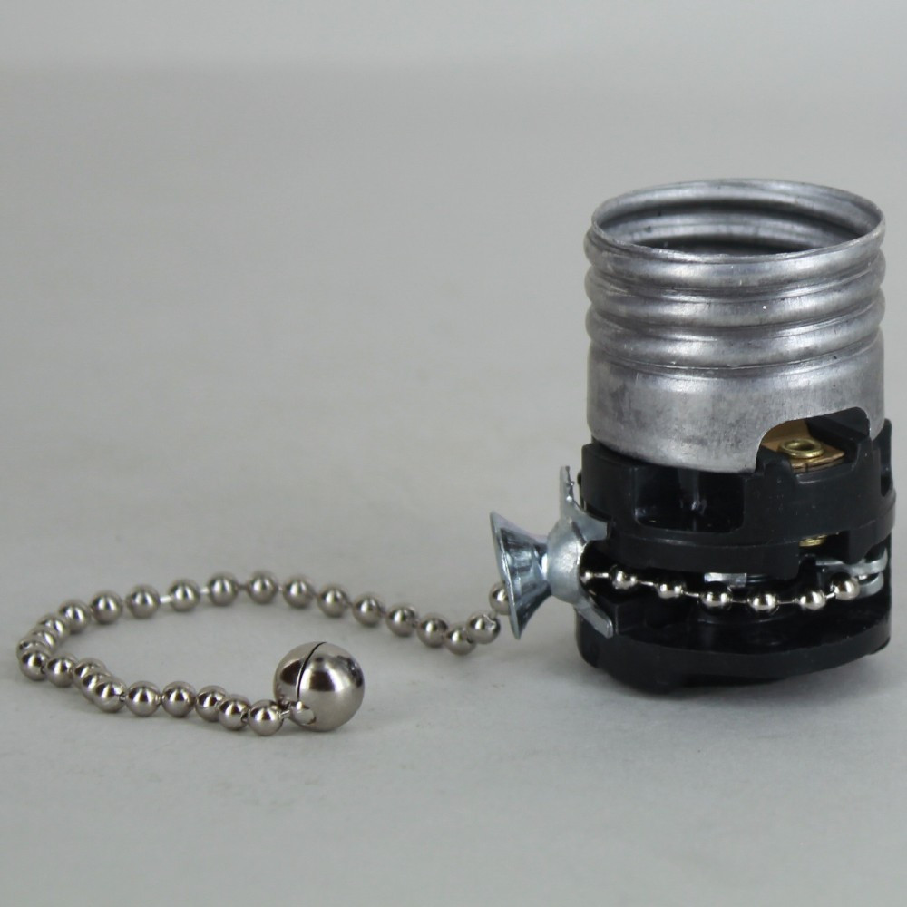 Interior Only - E-26 Base Nickel Pull Chain Socket