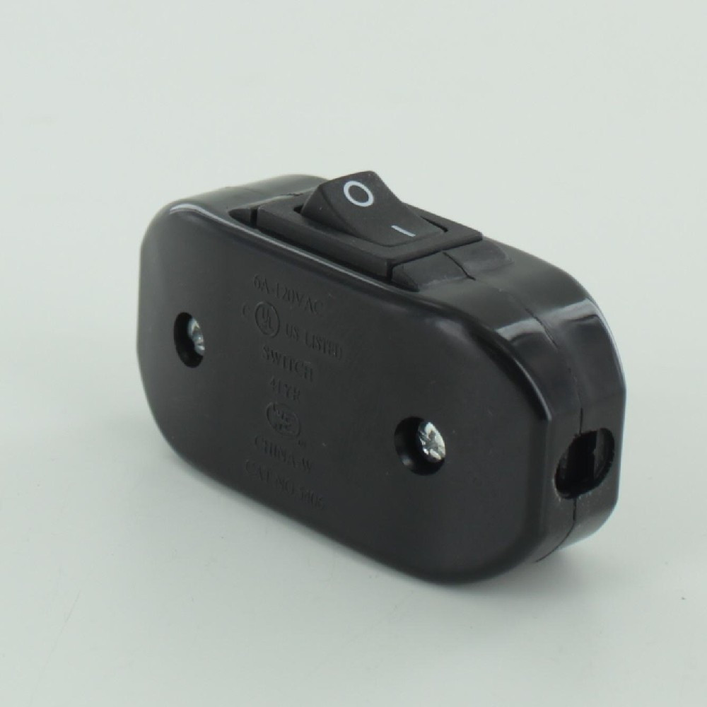 Single Pole Rocker Switch with Screw Terminal Wire Connections - Black