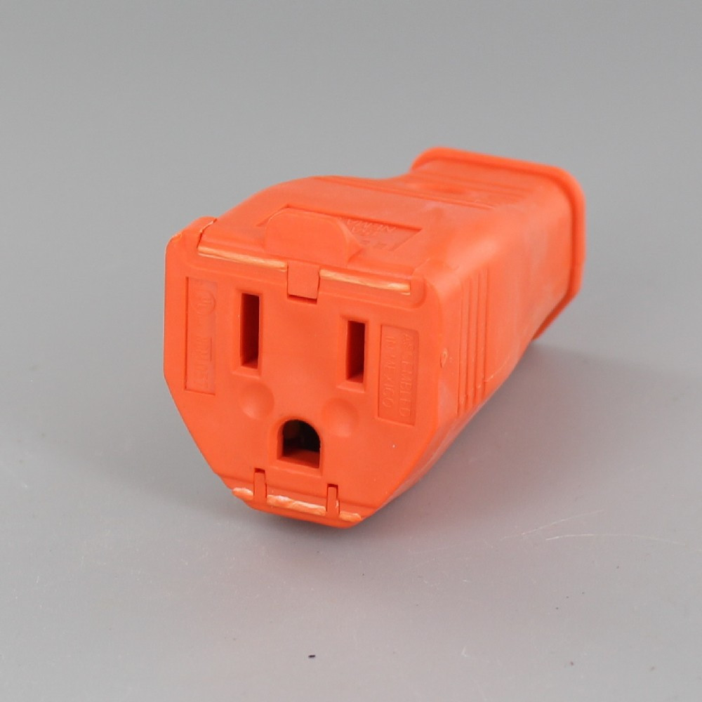 Orange - Polarized Grounded Clamp-Tight Connector Outlet with Screw ...
