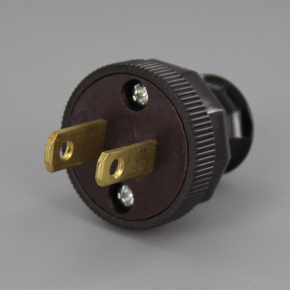 Brown - Grand Brass Design - Antique Reproduction Polarized Lamp Plug ...