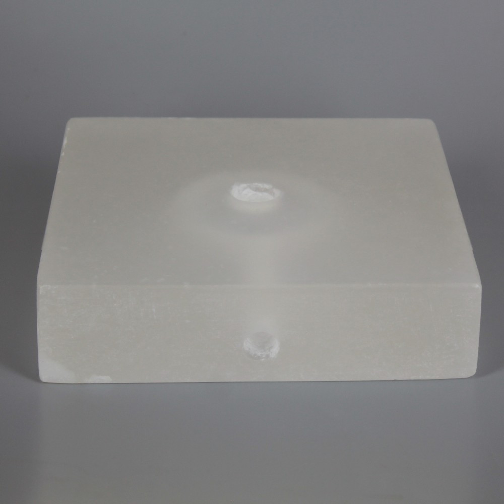 4in. Square Alabaster Lamp Base With 1/8ips Slip Center Hole And Wire Way