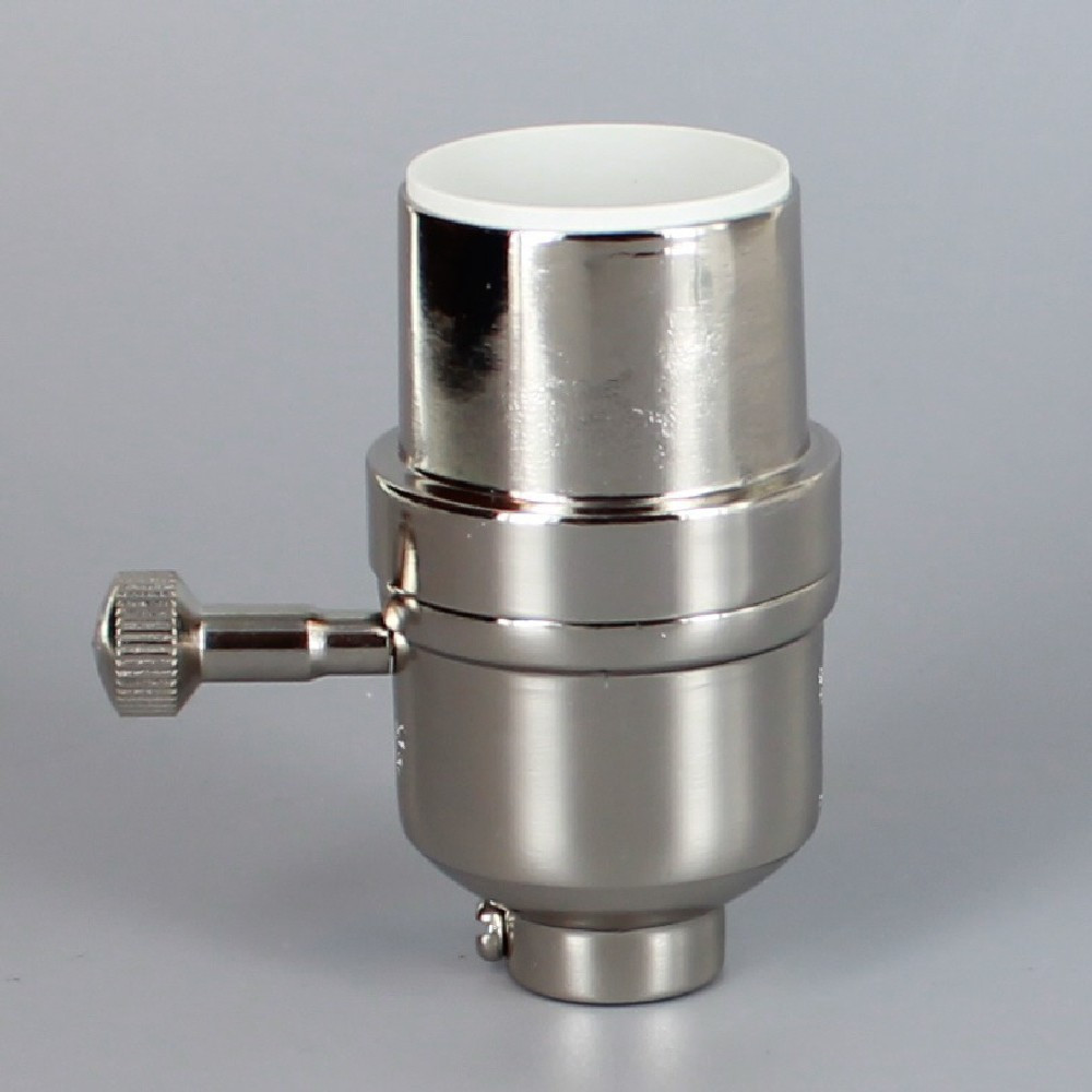 Polished Nickel Finish Aluminum Modern Style 3-Way Turn Knob Lamp ...