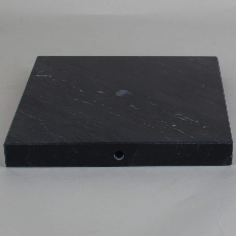 6in Diameter Square Black Marble Lamp Base