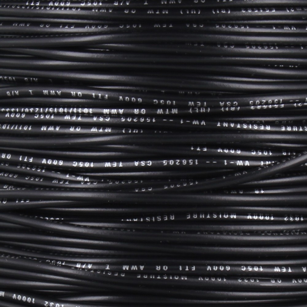 18/1 Single Conductor AWM 105 Degree Black Wire.