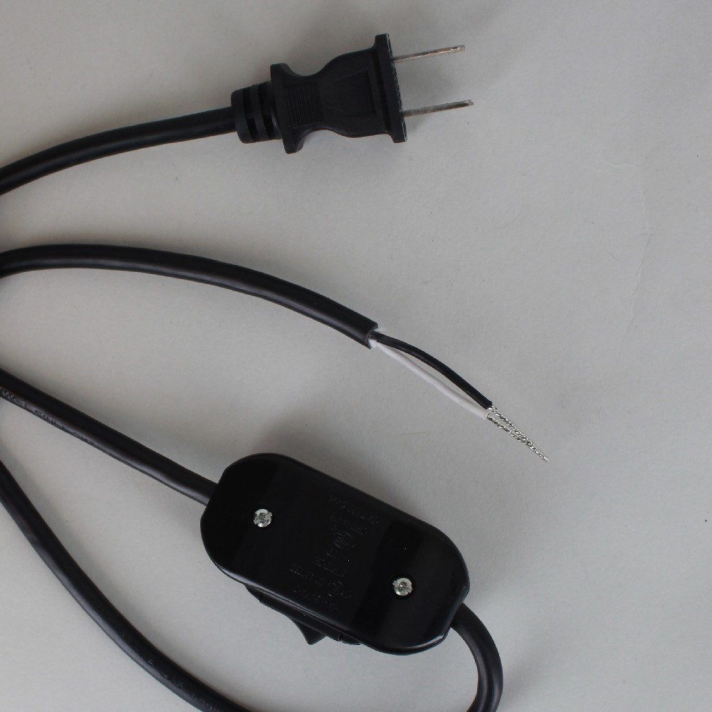 18FT BLACK 18/2 SVT POWERCORD WITH SWITCH INSTALLED 4FT FROM PLUG END